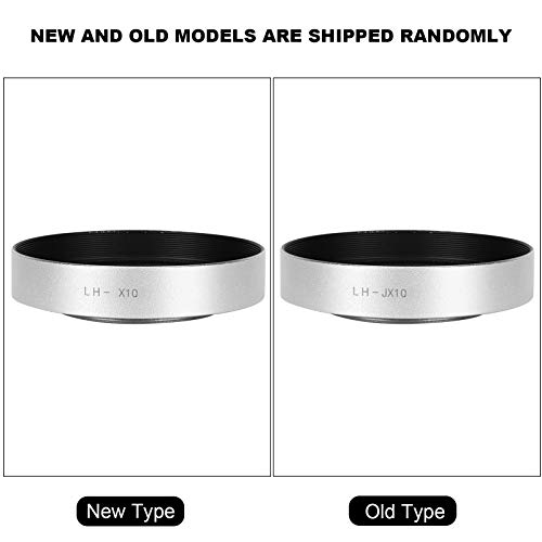 GOSHYDA Camera Lens Hood,Beautiful Appearance Hollow, Metal Compact Detachable, 52mm, with Centre Pinch Lens Cap, for Fuji X10/X20/X30(Silver)