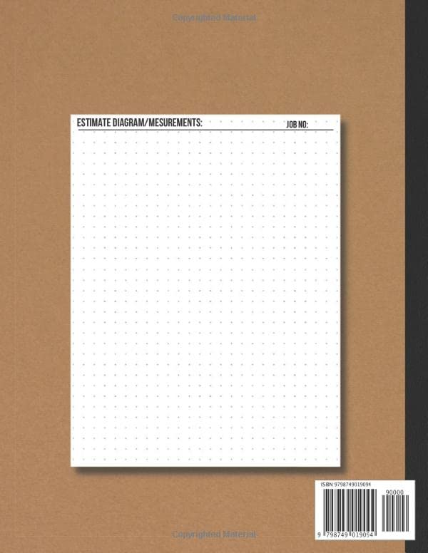 Estimate Book Contractor: Log book to record client details/ job quotes / estimates|Contractor notebook Organizer| Record Book| Complete with dot grid diagram / measurement pages| A4