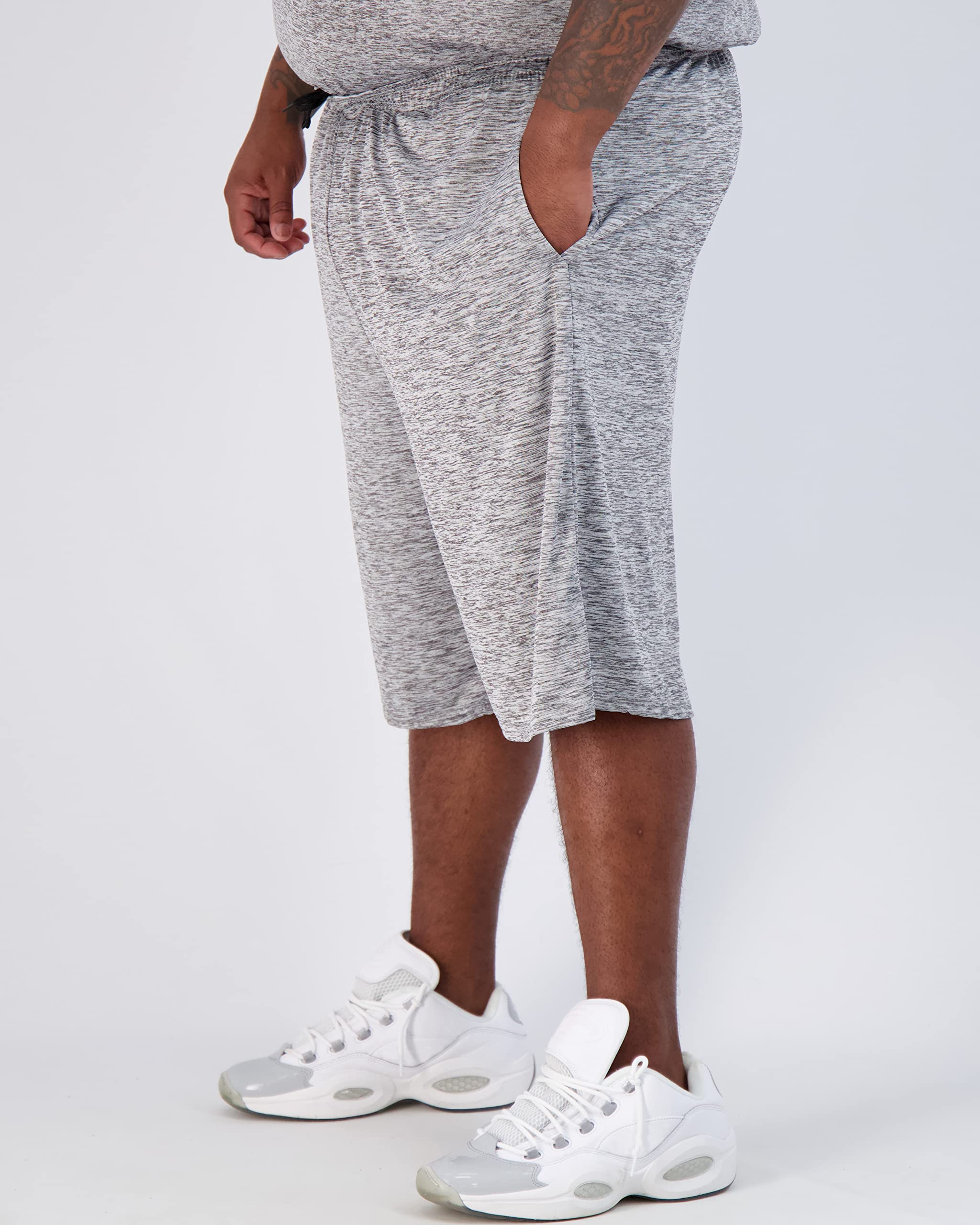 Real Essentials Men’s Big and Tall Quick Dry Fit Active Quick Dry Fit Active Athletic Workout Summer Gym Clothes Sleeping Basketball Gym Shorts Casual Lounge Elastic Running, Set 3, 4X, Pack of 3