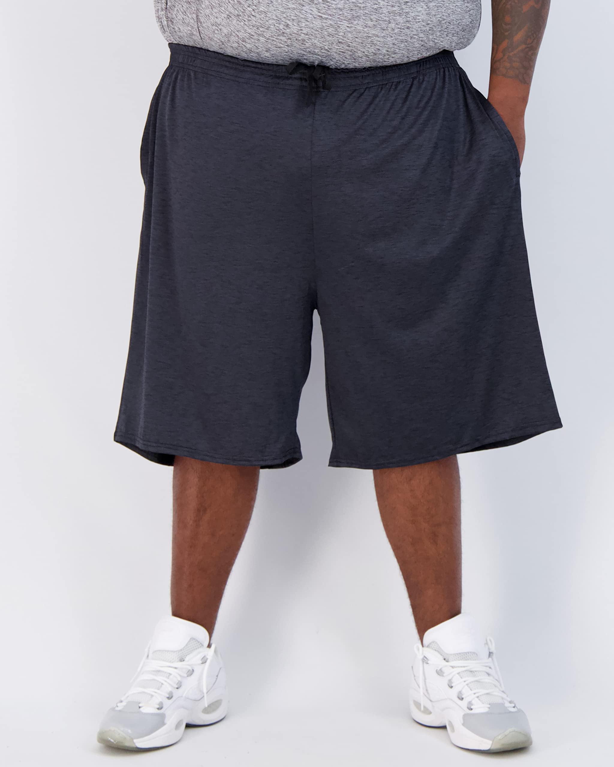 Real Essentials Men’s Big and Tall Quick Dry Fit Active Quick Dry Fit Active Athletic Workout Summer Gym Clothes Sleeping Basketball Gym Shorts Casual Lounge Elastic Running, Set 3, 4X, Pack of 3