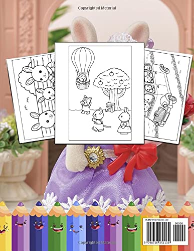 Rainbow Joy! - Calico Critters Coloring Book: Suitable For All Ages, Autistic Kids, Lovely, Indoor Activities, Education