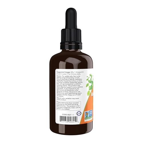 NOW Foods Supplements, Ashwagandha Liquid Extract, Organic, Immune System Support, 2 fluid ounces