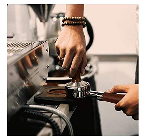 OYSTERBOY 53mm Premium Quality Solid Wood Handle Coffee Tamper Barista Espresso Coffee Powder Bean Tamper Press Hammer Food Grade Stainless Steel Flat Base