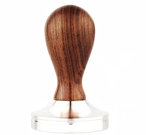 OYSTERBOY 53mm Premium Quality Solid Wood Handle Coffee Tamper Barista Espresso Coffee Powder Bean Tamper Press Hammer Food Grade Stainless Steel Flat Base