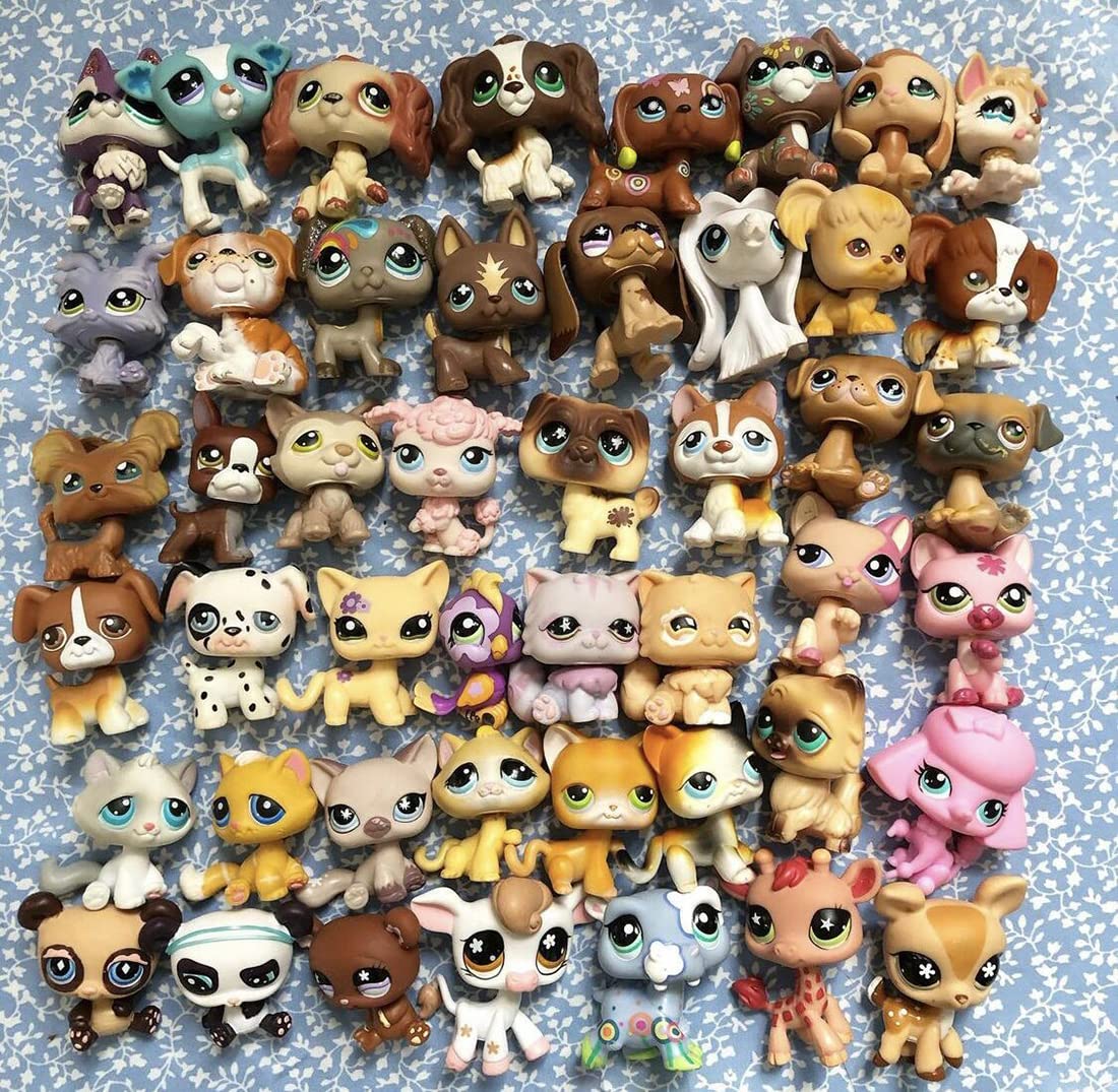 LovePets (Lps Pets 3pcs Random & 7pcs Random Accessories), Great Dane lps Dachshund lps Husky Collectable Figures Kids Gift