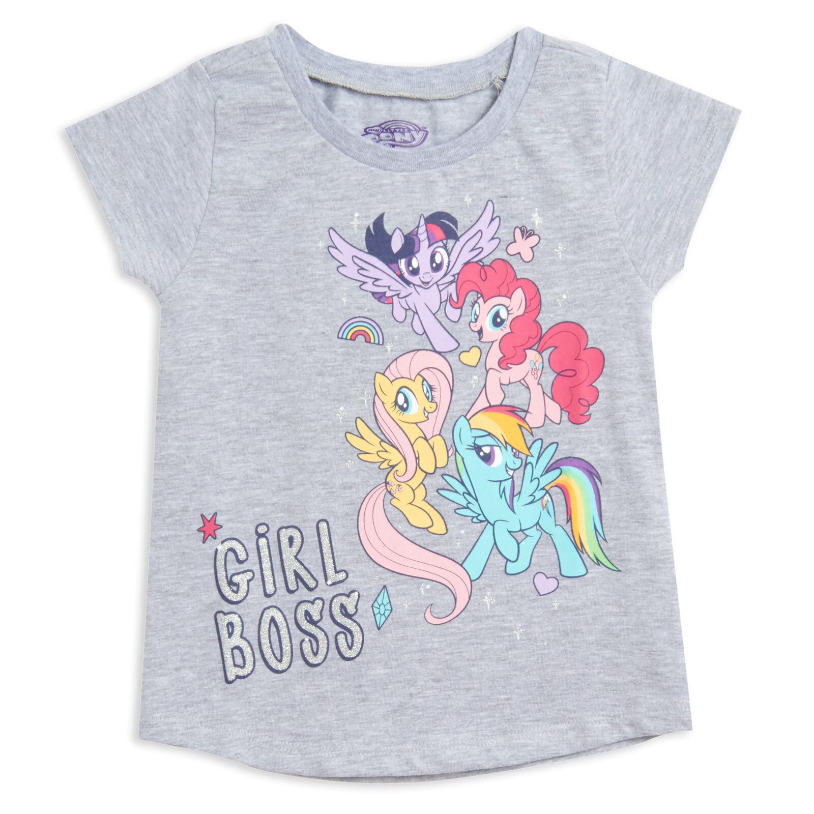 My Little Pony Big Girls 3 Pack Short Sleeve Graphic T-Shirt Grey Blue Purple 10-12