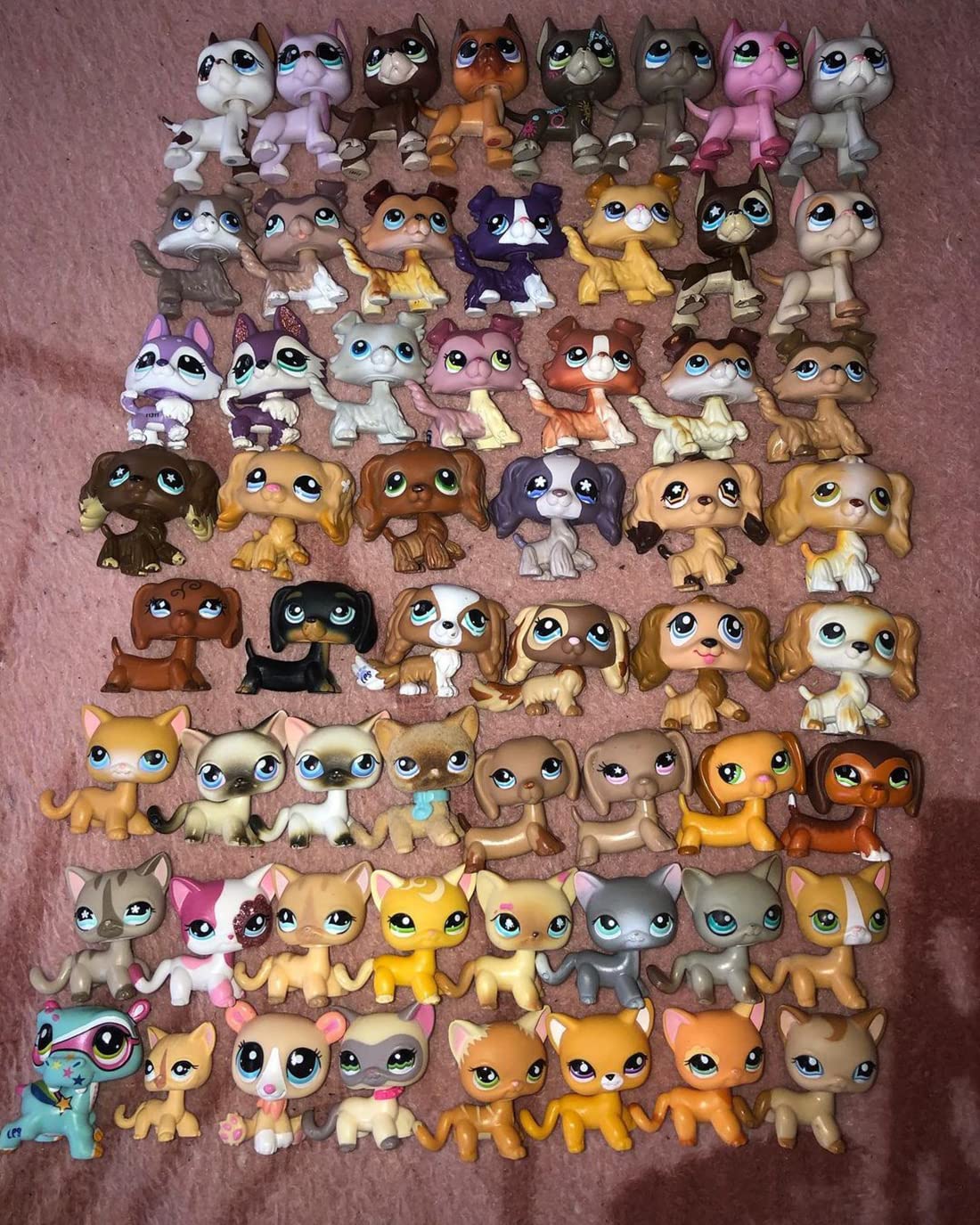 LovePets (Lps Pets 3pcs Random & 7pcs Random Accessories), Great Dane lps Dachshund lps Husky Collectable Figures Kids Gift