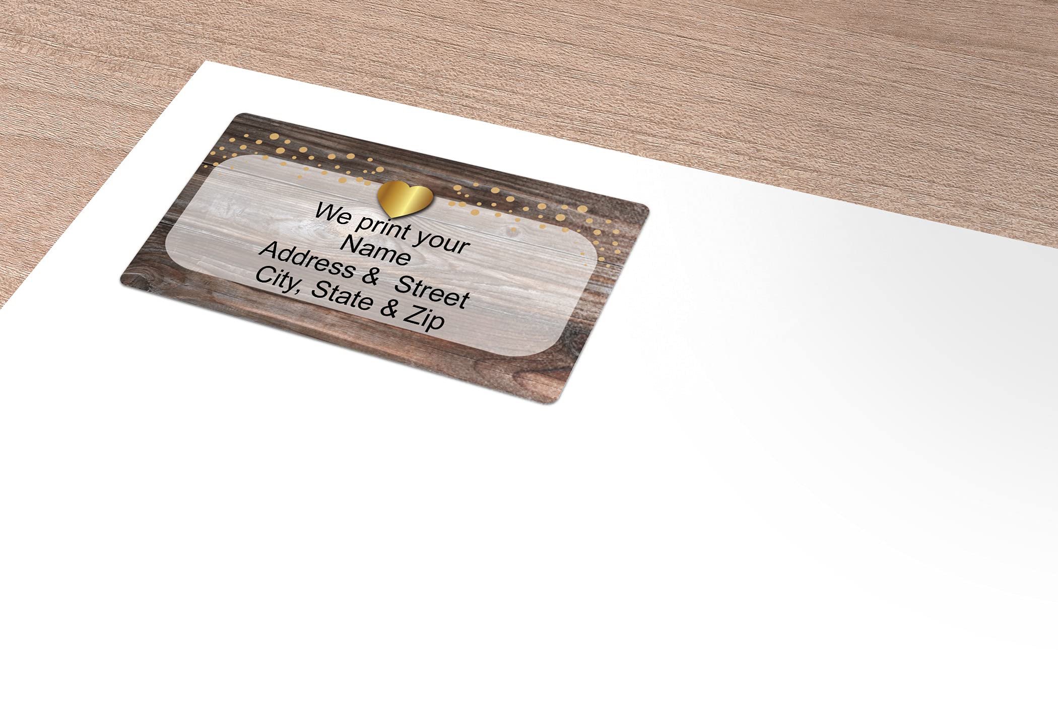 Heart and Wood Address Label - Customized Return Address Label - 90 Labels