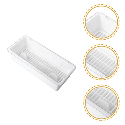 UPKOCH 4pcs box Spoon White Lid Utensil Household Drawer Cutlery Caddy Tray Plastic Countertop Holder Dish Rack Draining Storage Cutter Board Basket Fork Metal with Organizer Silverware