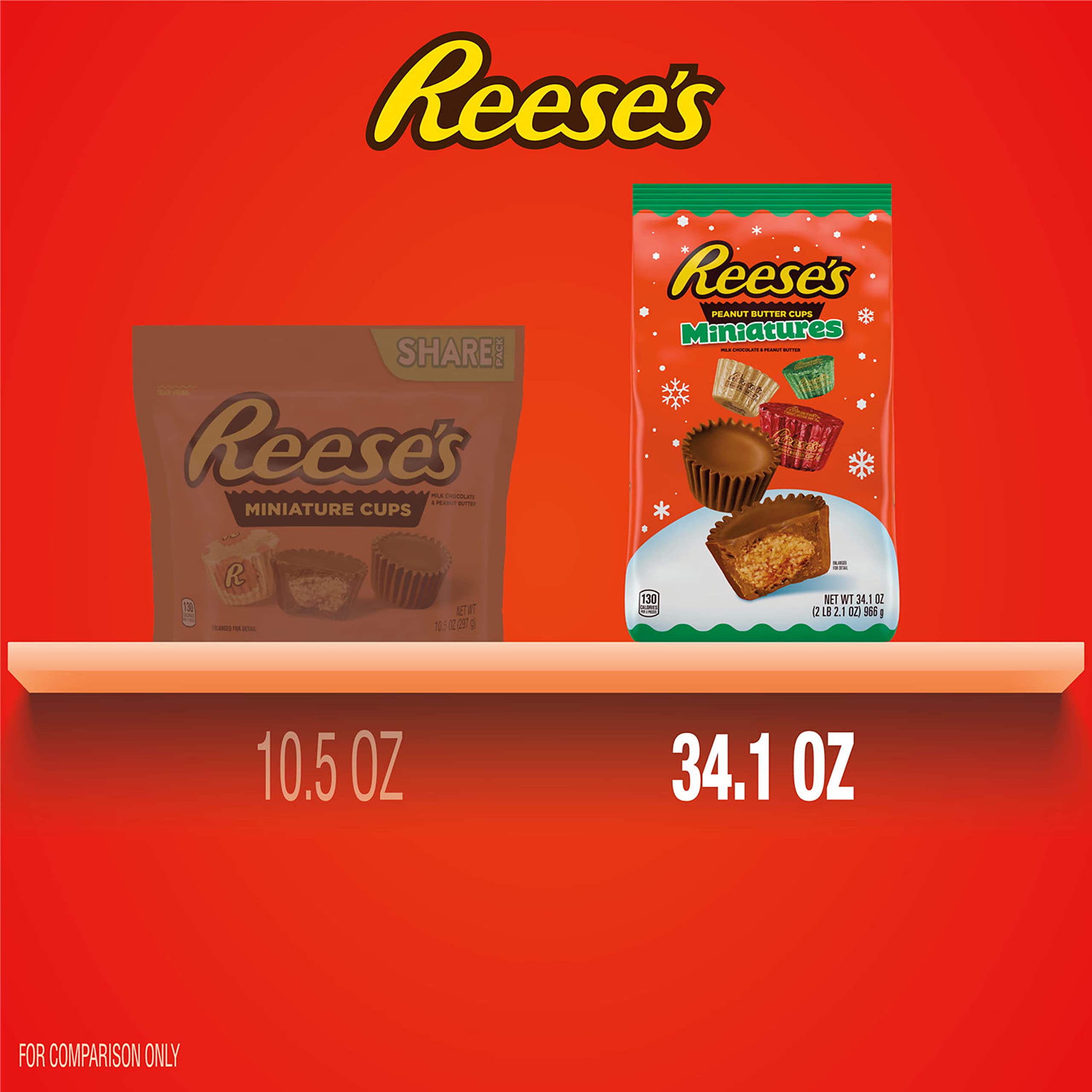 REESE'S Miniatures Milk Chocolate Peanut Butter Cups, Christmas Candy Bulk Bag, 34.1 oz