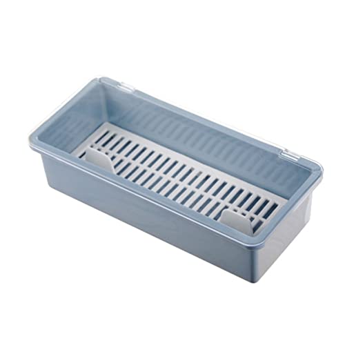 UPKOCH 2pcs box Blue Spoon Silverware Decorative Board Storage Cutter for Fork Cover Dish Household Caddy Organizer Basket Holders Drying Home with Cutlery Countertop Kitchen Utensil