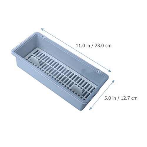 UPKOCH 2pcs box Blue Spoon Silverware Decorative Board Storage Cutter for Fork Cover Dish Household Caddy Organizer Basket Holders Drying Home with Cutlery Countertop Kitchen Utensil