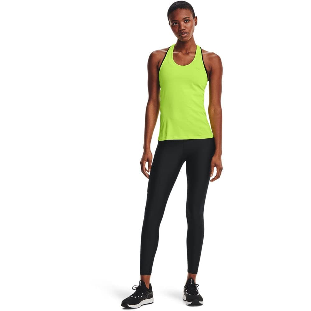 Under Armour Womens HeatGear Armour High No-Slip Waistband Pocketed Leggings, Black (001)/White, Medium Tall
