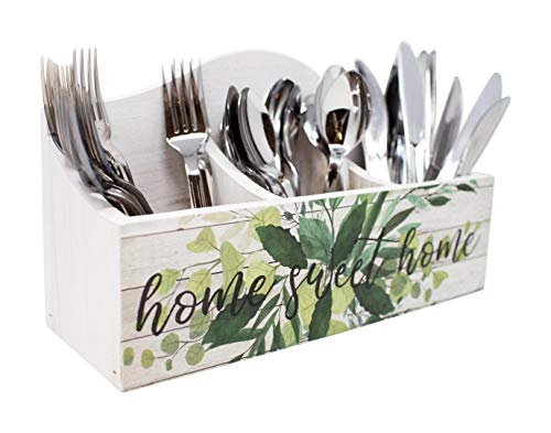Boston Warehouse Sweet Home Flatware Storage Caddy, Wooden
