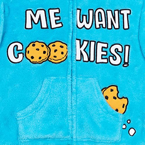 Sesame Street Cookie Monster Toddler Boys Zip-Up Hoodie Blue 3T