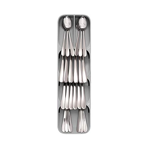 Joseph Joseph 85119 DrawerStore Kitchen Drawer Organizer Tray for Cutlery Silverware, Gray & Command Large Replacement Strips, Re-Hang Indoor Hooks (GP023-20NA)