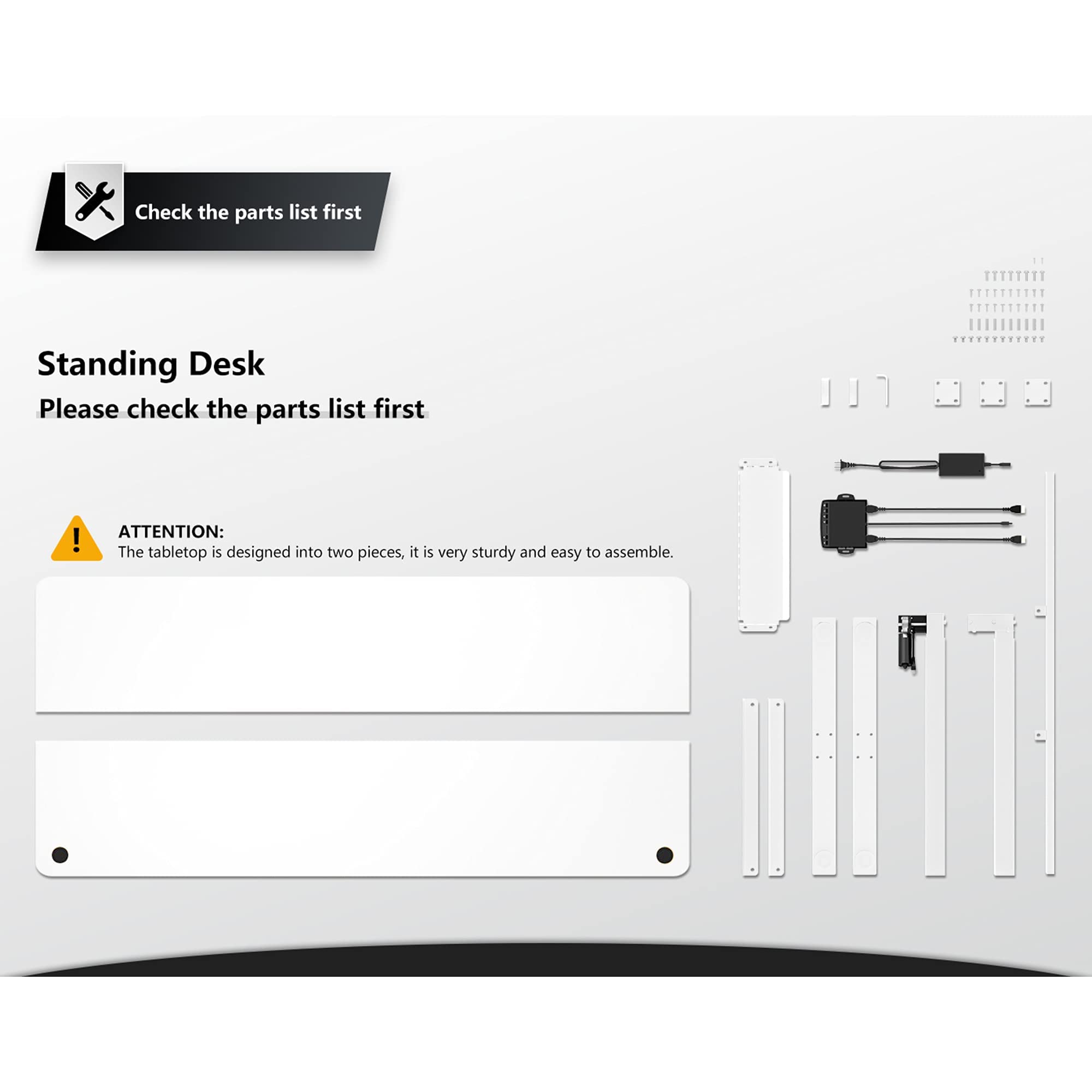 FEZIBO 48 x 24 Inches Standing Desk with Drawer, Adjustable Height Electric Stand up Desk with Storage, Sit Stand Home Office Desk, Ergonomic Computer Desk, White