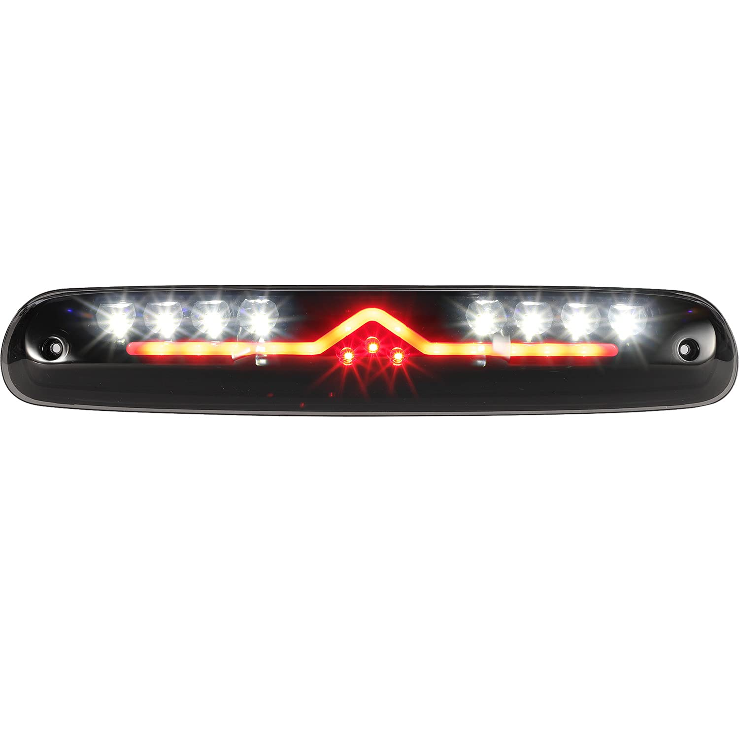 Partsam High Mount Stop Light Led 3rd Brake Replacement for 07-13 Silverado/Sierra 1500 2500HD 3500HD Third Rear Cab Roof Center Tail Cargo Lamp(Smoke Lens)