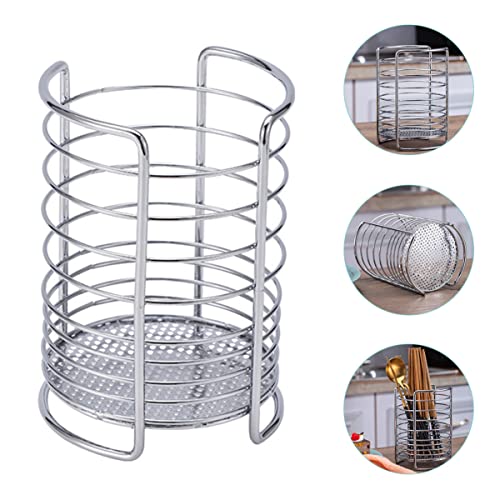UPKOCH Draining Flatware Tableware Silver Household Cutlery Gadget Countertop Knife Caddy Silverware Utensils Crock Drainage Fork Round Drainer Modern Utensil Storage Chopsticks Drain