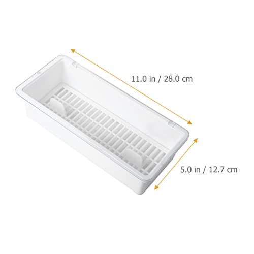 UPKOCH 5pcs box Metal and Flatware Drawer Tray Drying Holder Drainage Cutter Lid Plastic Cover Case Utensil Fork Storage Cutlery for Container Dish Silverware Spoon Home Basket Kitchen