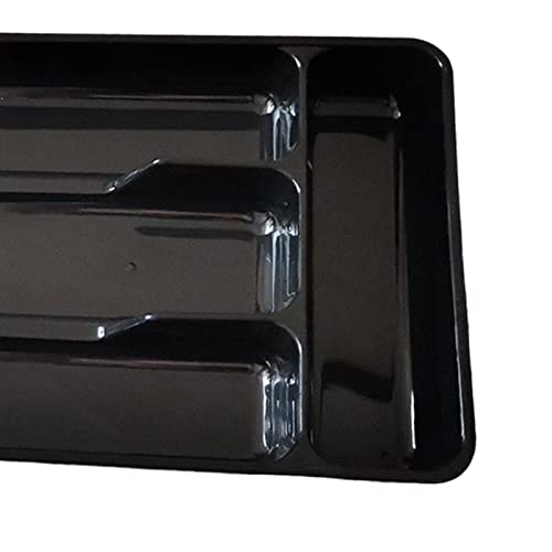 Gralara Cutlery Tray Multi Use Accessories Save Space Tools with 4 Grids Storage Durable for Stationery Spoon Tableware Silverware Office , Black