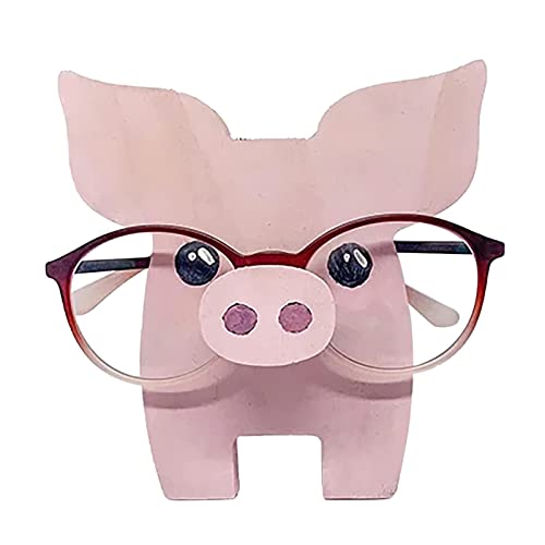 Yaoercty Delivered Before Christmas - Cute Creative Animal Glasses Rack Holder, 1PC Cute Wooden Animal Shaped Glasses Frame Home Office Desktop Decor,Valentine's Day (G)
