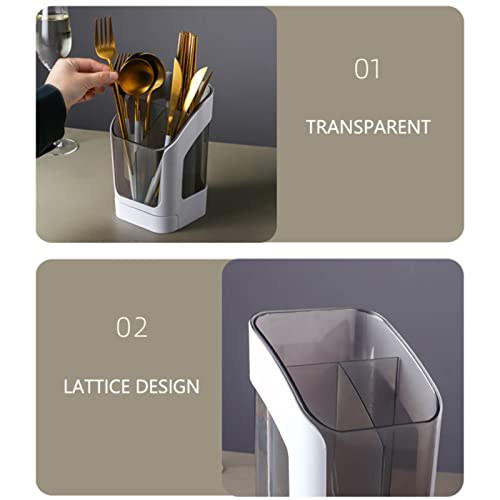 BLMIEDE Kitchen Utensil Holder for Countertop Multifunctional Draining Chopstick Cage Standing Cutlery Storage Organizer Tableware Spoon Forks Storage Box Stainless Steel Sink Rack (Orange, One Size)