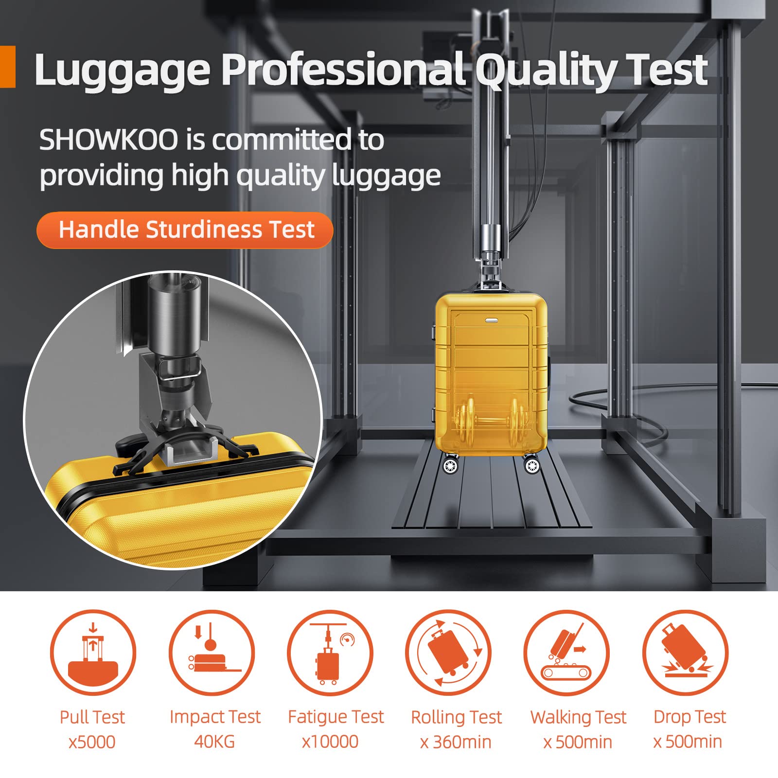 SHOWKOO Luggage Sets Expandable PC+ABS Durable Suitcase Sets Double Wheels TSA Lock Yellow 3pcs