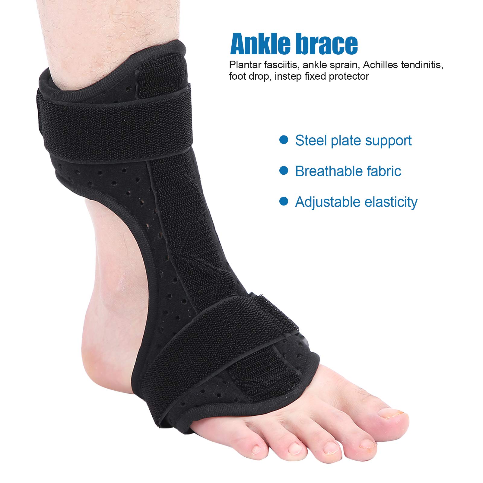 Zyyini Fasciitis Night Splint, Drop Foot Support Brace Orthotic Plantar Fasciitis Night Splint Breathable Brace For Patients With Foot Drop Strained Or Sprained Instep During Night Sleep