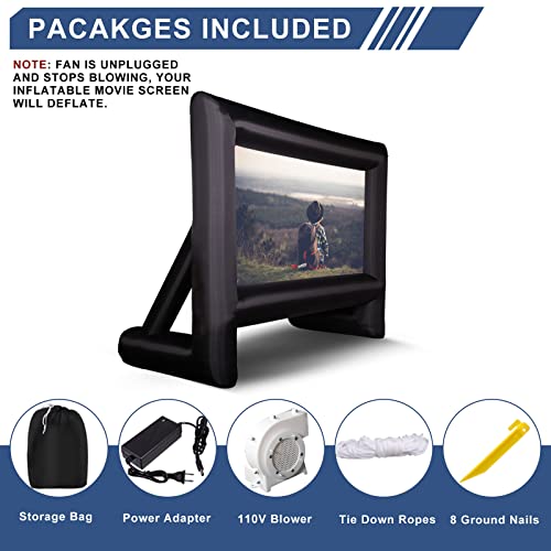 OUTTOY 16 Feet Inflatable Projector Screens, Inflatable Movie Screen Outdoor Blow Up Movie Screens Supports Front and Rear Projection