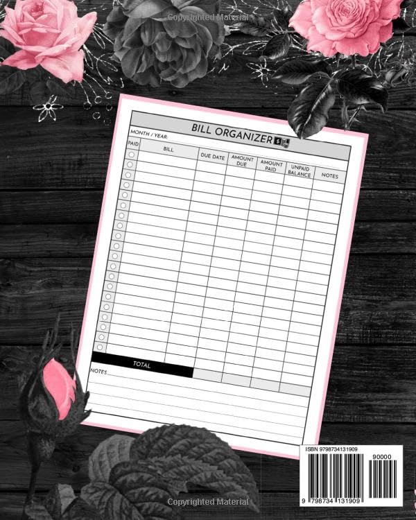 Bill organizer: bill planner . bill notebook organizer . monthly bills organizer . payment tracker . bill log book . business expense organizer . bill ... . personal finance tracker. size 8 x 10 in.