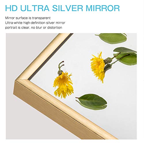 KIAYACI Wall Mirror Full Length Full Body Mirror Bedroom Dressing Mirror Standing Hanging or Leaning Against Wall Aluminum Alloy Frame(Gold, 43" x 16")