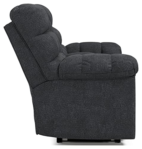 Signature Design by Ashley Wilhurst Reclining Loveseat with Console, Almost Black