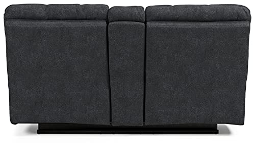 Signature Design by Ashley Wilhurst Reclining Loveseat with Console, Almost Black