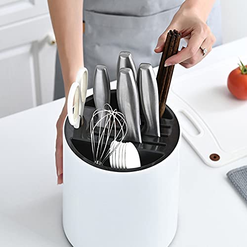Yalych Utensil Caddy Kitchen Rotatable Tableware Storage Box, Chopsticks Fork Holder Cutlery Drain Rack, Spoon Fork Shelf Storage Holder Box Pen Holder