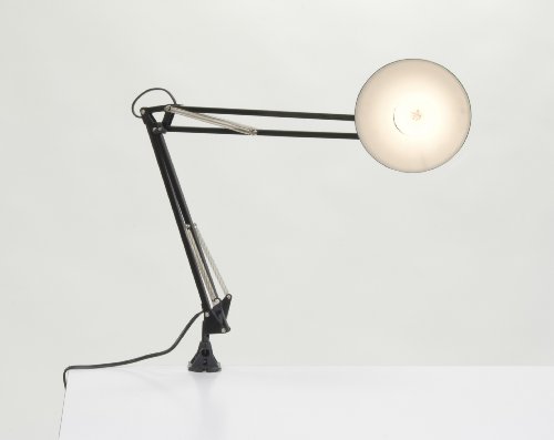 Studio Designs Vintage Drafting Table + Swing Arm Lamp Bundle | Solid Wood Table with Built-in Pencil Groove + Flexible Steel Spring Lamp with Clamp