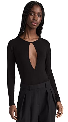 Ninety Percent Women's Eros Modal Deep V Thong Bodysuit, Black, XL