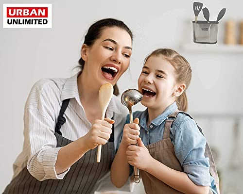 Utensil holder Caddy large stainless steel sturdy kitchen flatware organizer crock sink benchtop counter