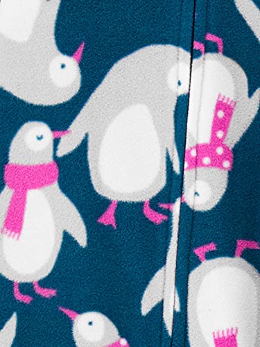 Simple Joys by Carter's Kids' Holiday Loose-fit Flame Resistant Fleece Footed Pajamas, Fair Isle/Penguin, 18 Months