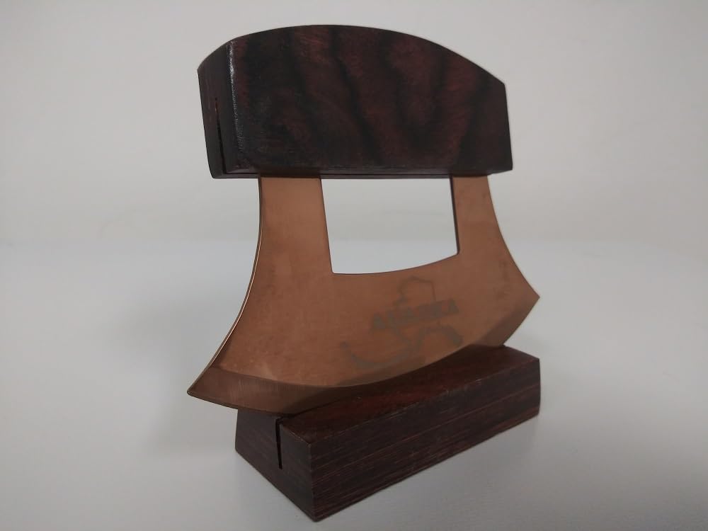 ALASKA COPPER BLADE WOOD HANDLE ULU KNIFE