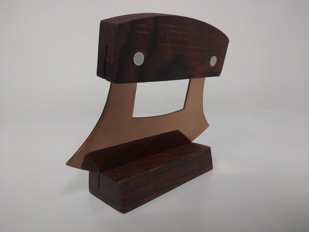 ALASKA COPPER BLADE WOOD HANDLE ULU KNIFE