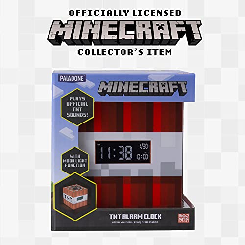 Paladone Minecraft TNT Alarm Clock | Officially Licensed Merchandise