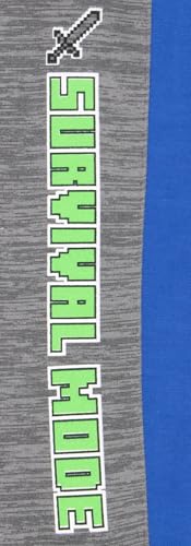 Minecraft Boys 2 Piece Fleece Pants Sets, Pullover Hoodie and Jogger Set for Boys (Blue, Size 7)