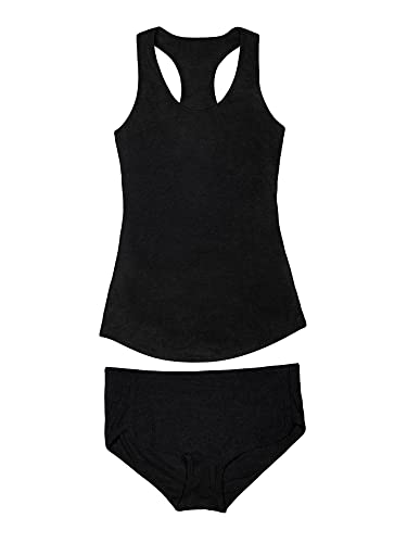 Smart & Sexy Women's Cloud Cotton Comfort Collection Tank Top & Boy Short Sleep Set, BLACK HUE, X-Large