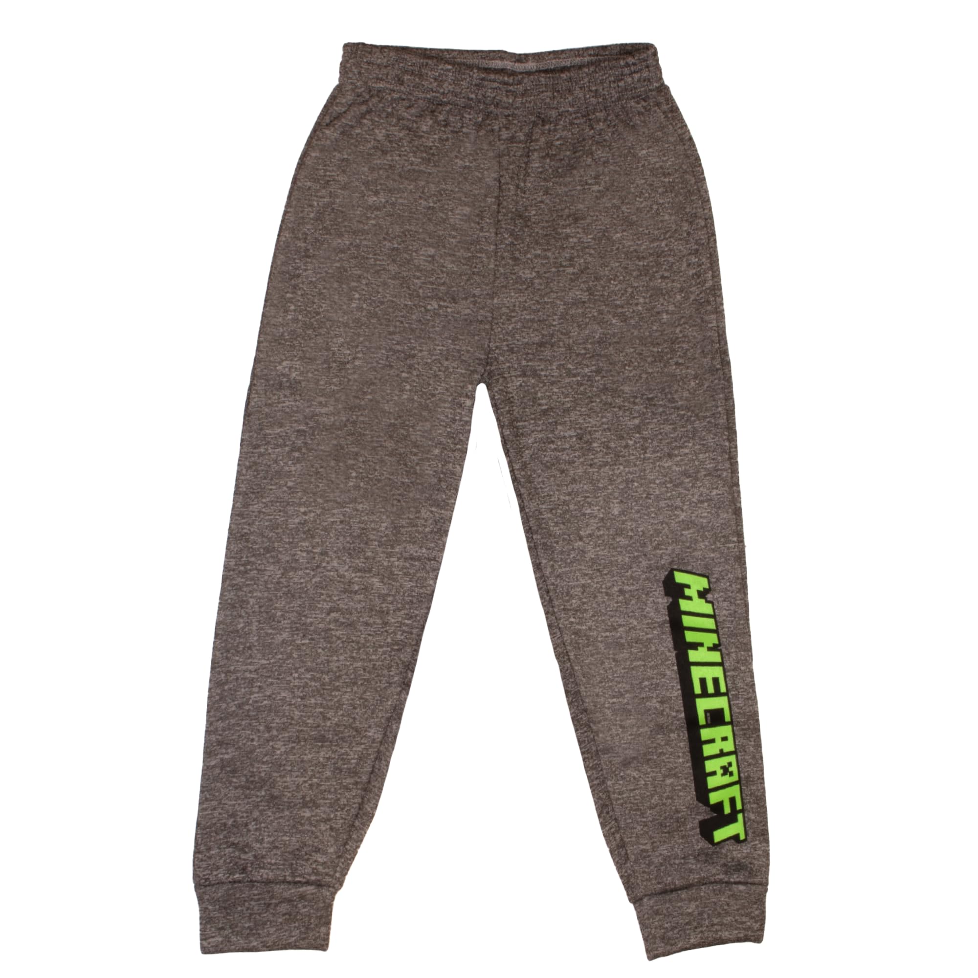 Minecraft Boys 3 Piece Fleece Pants Sets, Crew Neck Sweatshirt, T-Shirt, and Pants 3-Pack Bundle Set for Boys (Black/Blue, Size 4)