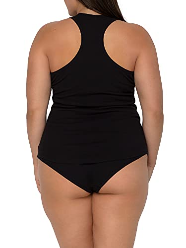 Smart & Sexy Women's Cloud Cotton Comfort Collection Tank Top & Boy Short Sleep Set, BLACK HUE, X-Large