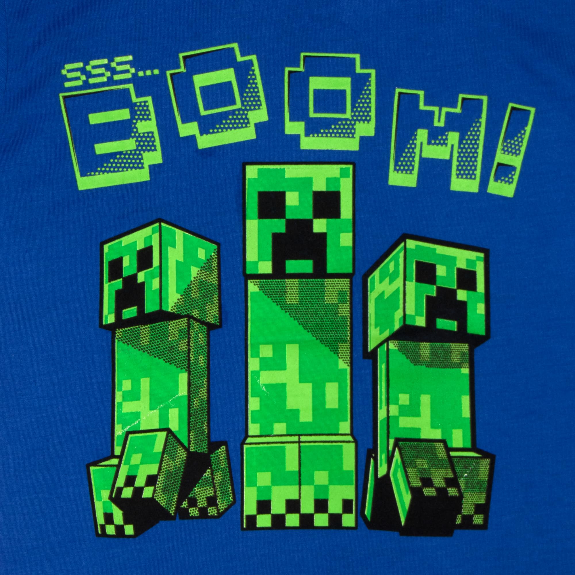 Minecraft Boys 3 Piece Fleece Pants Sets, Crew Neck Sweatshirt, T-Shirt, and Pants 3-Pack Bundle Set for Boys (Black/Blue, Size 4)