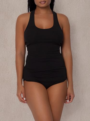 Smart & Sexy Women's Cloud Cotton Comfort Collection Tank Top & Boy Short Sleep Set, BLACK HUE, X-Large