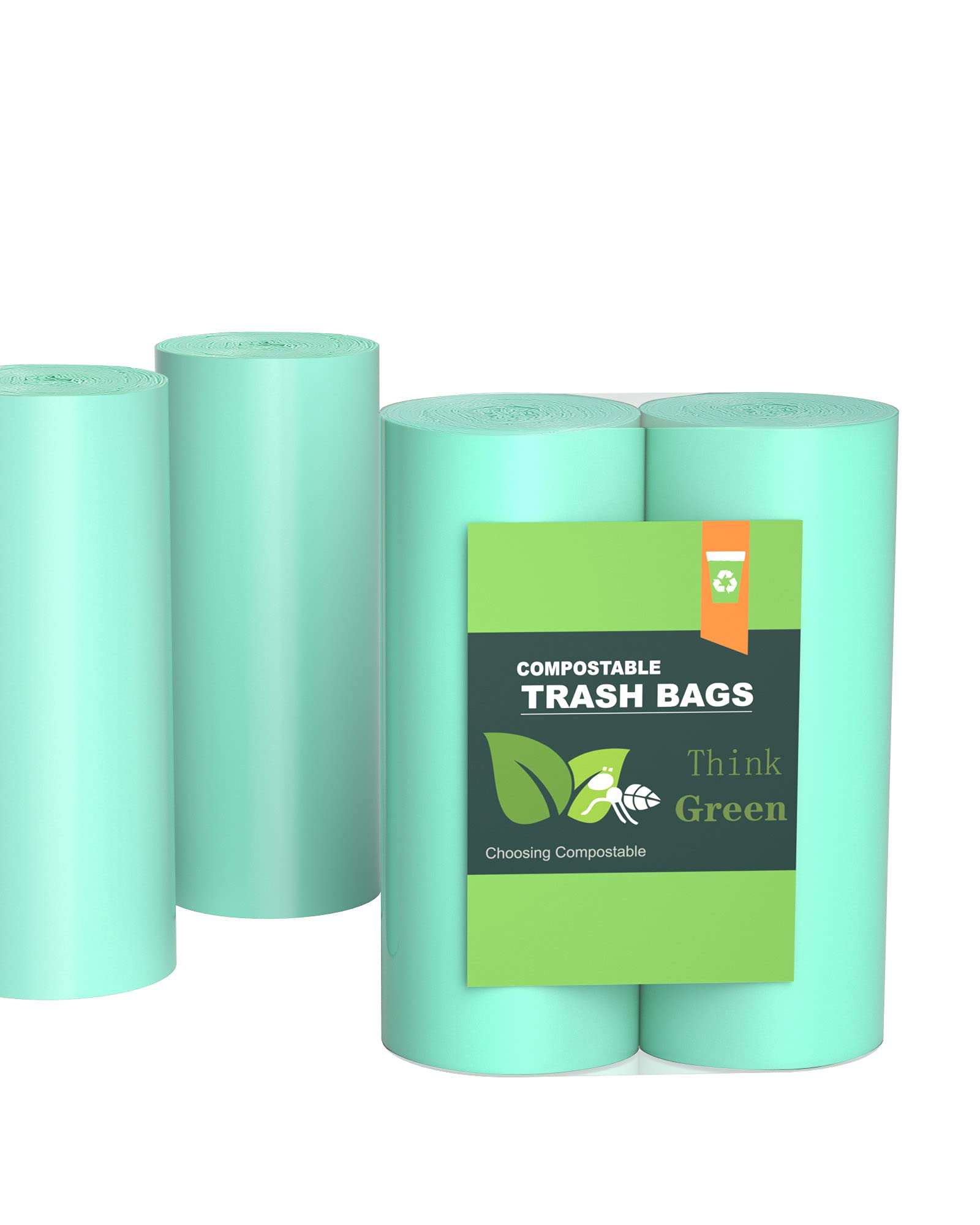 8 Gallon Trash Bags Bathroom Trash Bags, AYOTEE 40 Count Ultra Strong Unscented Garbage Bags Clear Trash Bags Waste Basket Liners for Bathroom, Kitchen,Bedroom, Office, Pet, Car(Green)