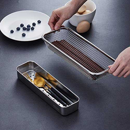 DOITOOL Dishwasher Silverware Cutlery Basket, Stainless Steel Cutlery Utensil Holder Flatware Drying Rack Countertop Cutlery Holder